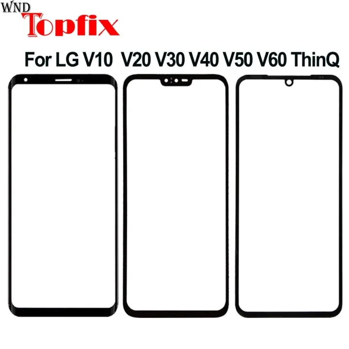 สำหรับ LG V10 V20 V30หน้าจอด้านหน้ากระจกแผงกระจกด้านนอกอะไหล่สำหรับ LG V40 V50 V60 ThinQ แผง ...