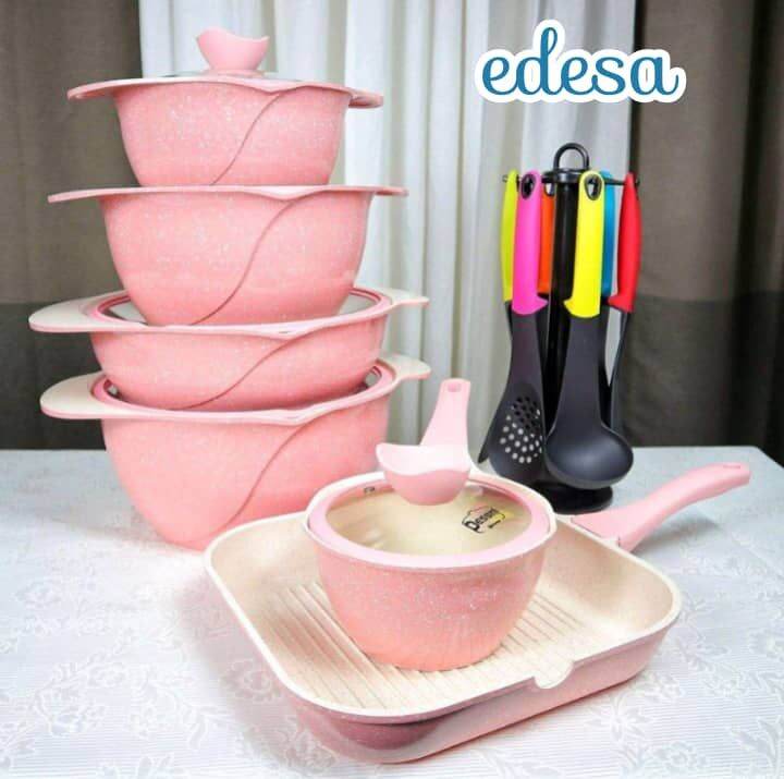 DESSINI NANO GRANITE COOKWARE ROSE EDITION (PINK COLOR)/NON STICK ...