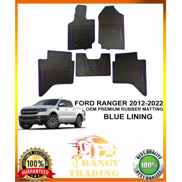 Ford Ranger 2012 to 2022 OEM Premium Rubber Matting Blue Lining 2013 ...