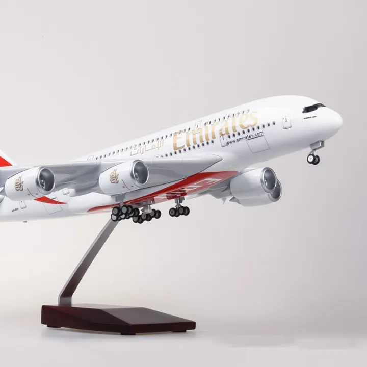 45CM 1/160 Scale Diecast Model A380 Emirates Airways Resin Airplane ...
