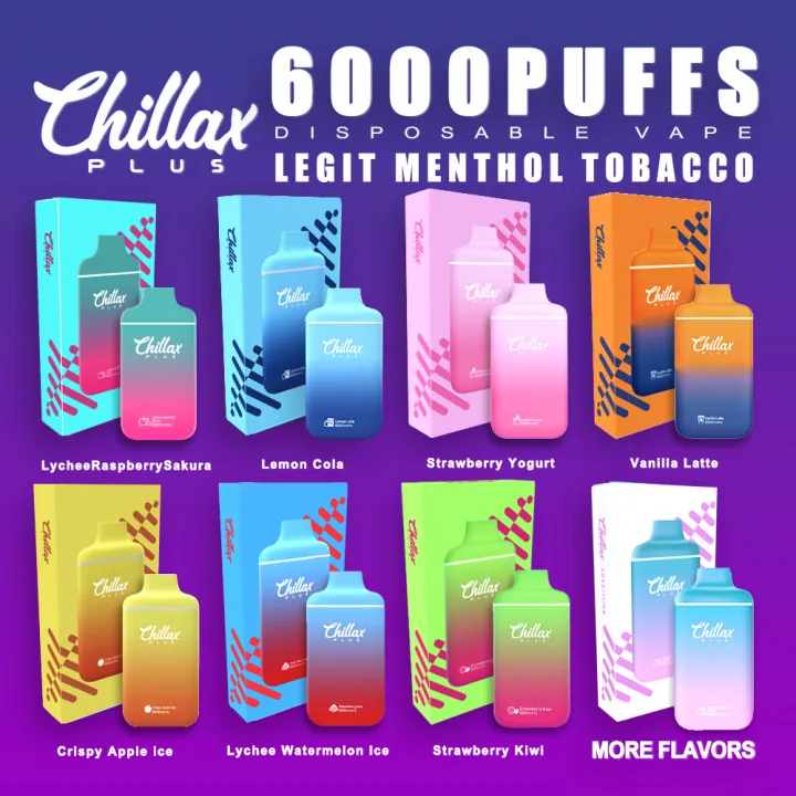 CHILLAX PLUS 6000PUFFS Dispo Pod MENTHOL / TOBACCO 500mAh Battery ...