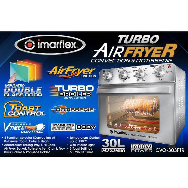 Imarflex CVO-303FTR 30 Liters Turbo Air Fryer | Lazada PH