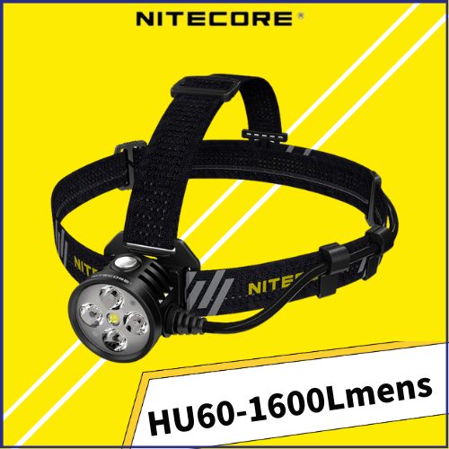 NITECORE HU60 USB Powered Elit Headlamp 1600 lumens Rechargeable with Remote Control Wristband ...