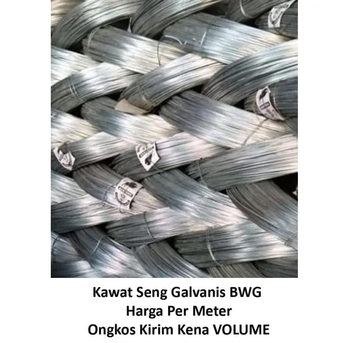 permeter Kawat Seng Galvanis BWG 10 - 3.4 mm Harga Per Meter Kawat Tali ...
