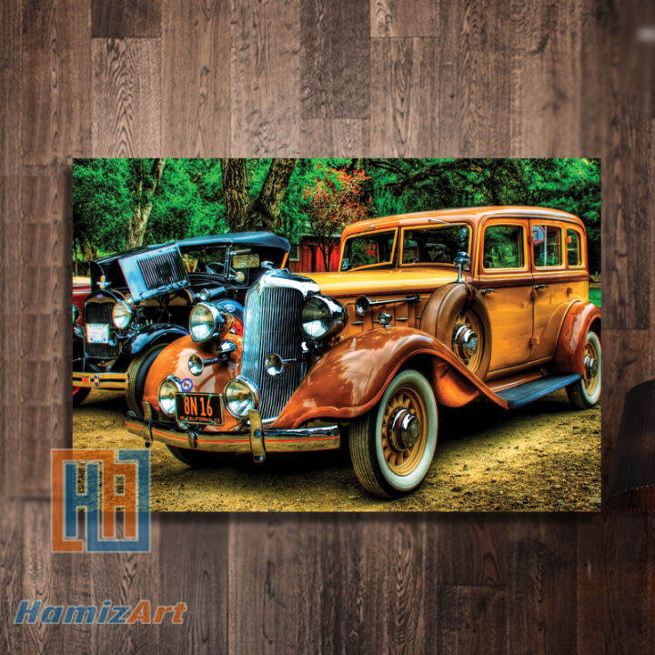hiasan dinding mobil kuno / hiasan dinding gambar mobil tua / hiasan ...