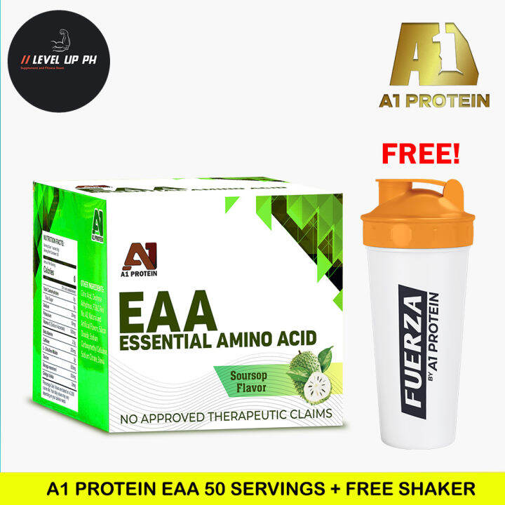 A1 PROTEIN EAA 50 Servings + with available SHAKER, TANKTOP, TSHIRT, OR SHORTS (2025 Expiry ...