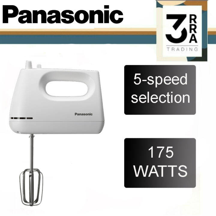 Panasonic Powerful 5 Speed Hand Mixer with Dough and Beater Attachment ...