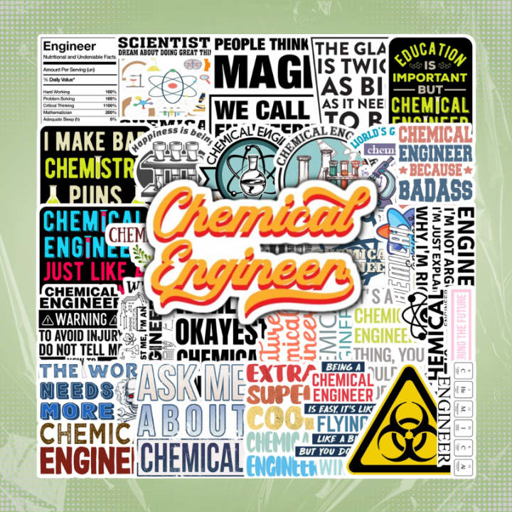 50 PCS| CHEMICAL ENGINEER STICKERS LAPTOP LUGGAGE WATERPROOF STICKERS ...