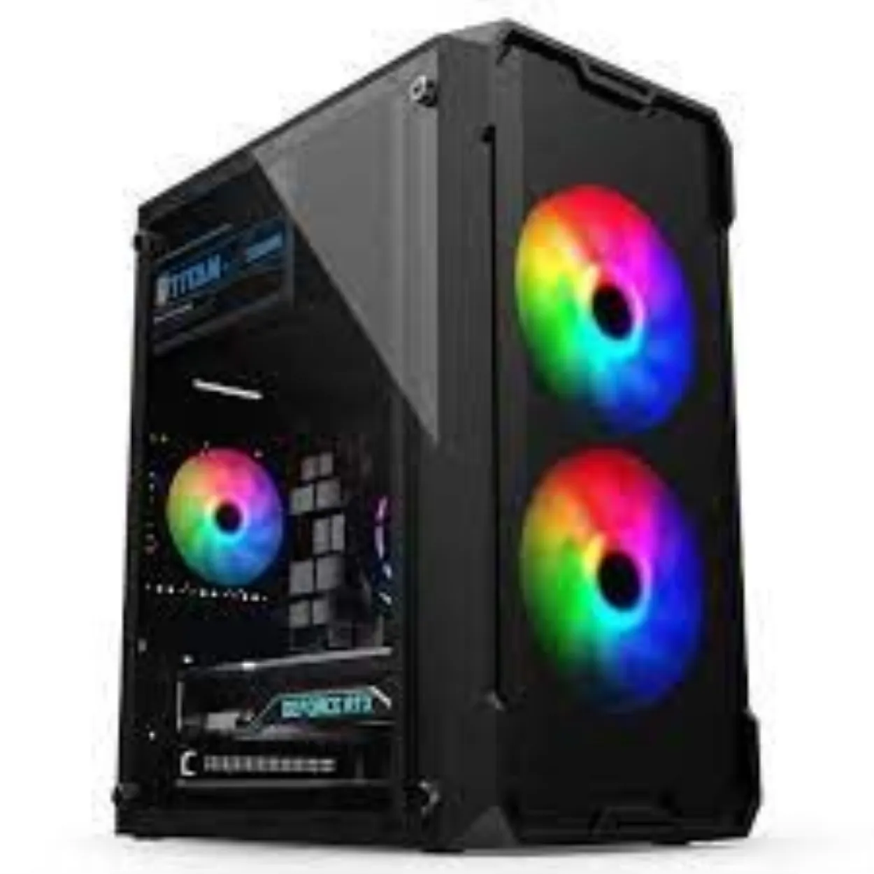 KENLEI KEYTECH T100 Tempered Glass Gaming PC / Desktop Case MICRO ATX ...