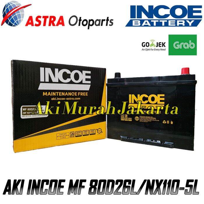 Aki Mobil Mitsubishi Triton 80D26L INCOE MF ASTRA Aki Kering 12V 70ah ...