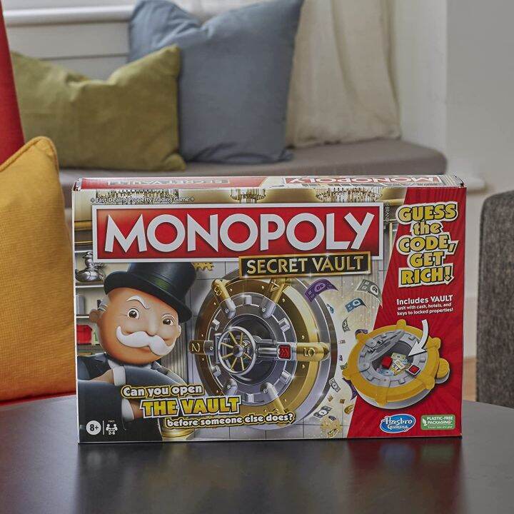 MONOPOLY Secret Vault Board Game for Kids Ages 8 and Up, Family Board ...