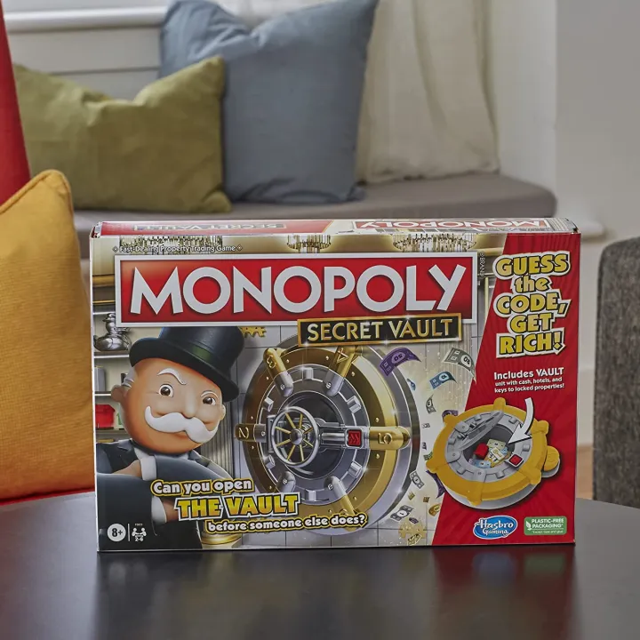 MONOPOLY Secret Vault Board Game for Kids Ages 8 and Up, Family Board ...
