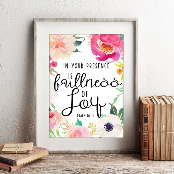 Bible Verse HD Wall Art A4 LAMINATED - In your presence is fullness of ...