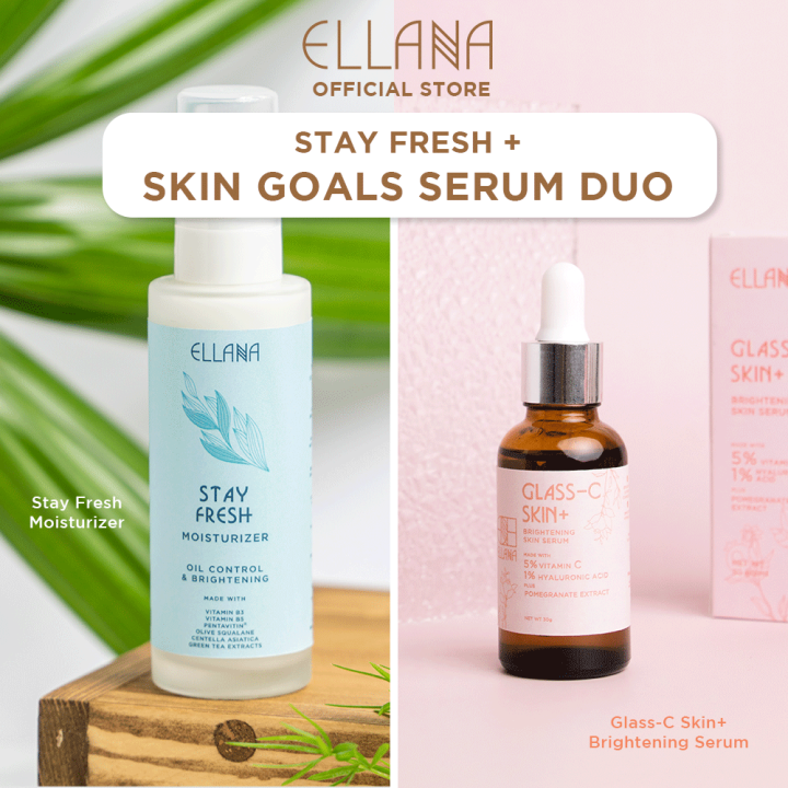 ELLANA Stay Fresh + Skin Goals Serum Duo - Moisturizer + Facial Serum ...