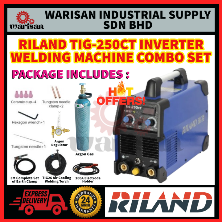 RILAND TIG-250CT TIG/MMA MOSFET DIGITAL INVERTER WELDING MACHINE COMBO ...