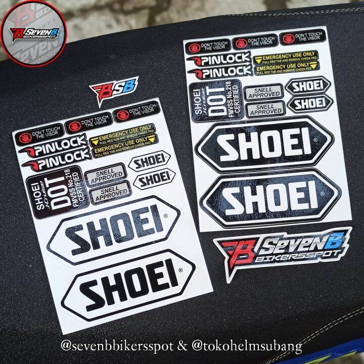 STIKER SET SHOEI STICKER LOGO FULLSET PEMANIS CUTTING PRINTING VISOR ...