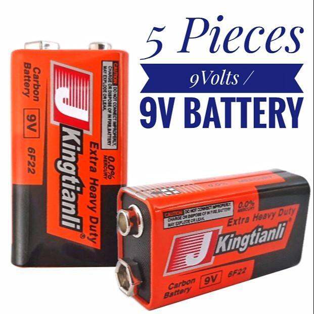 KingTianli 9V Battery 5PCS - 9 Volt Extra Heavy Duty Nine Volt PP3 6F22 Batteries | Lazada PH