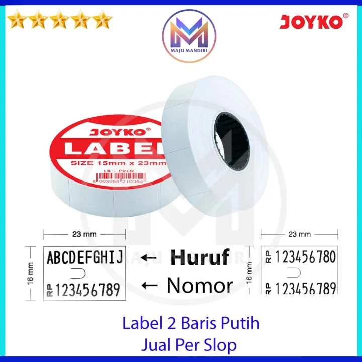 Kertas Label Rol Joyko 2 Baris P2LN / Refill Price Labels 2 Line For ...