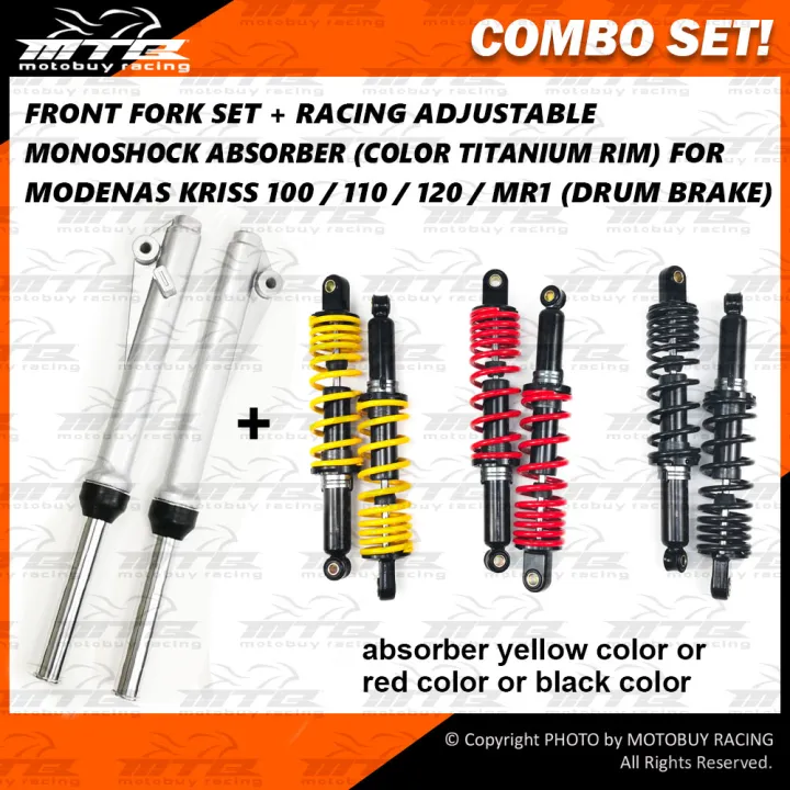 COMBO SET! HEAVY DUTY FRONT FORK & ABSORBER (COLOR TITANIUM RIM) FOR ...