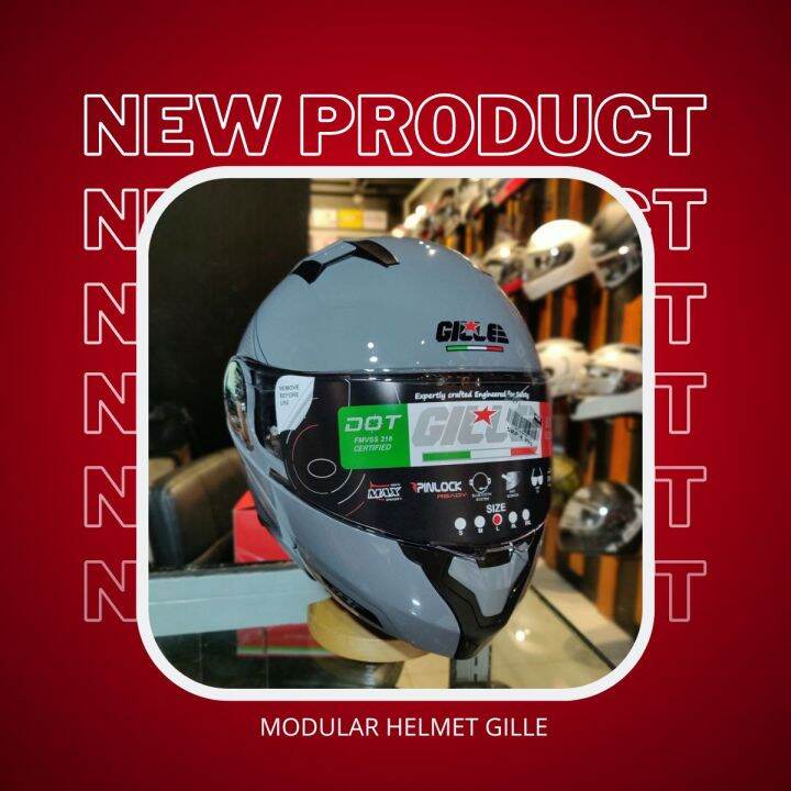 Gille helmet GXR 526 modular dual visor gloss grey ripple | Lazada PH