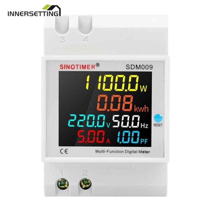 LCD Display Voltage Current Frequency Meter KWH Electrical Energy Power ...