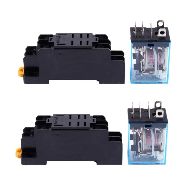 2X LY2NJ HH62P-L JQX-13F 220V AC Coil DPDT Power Relay 8 Pin with ...