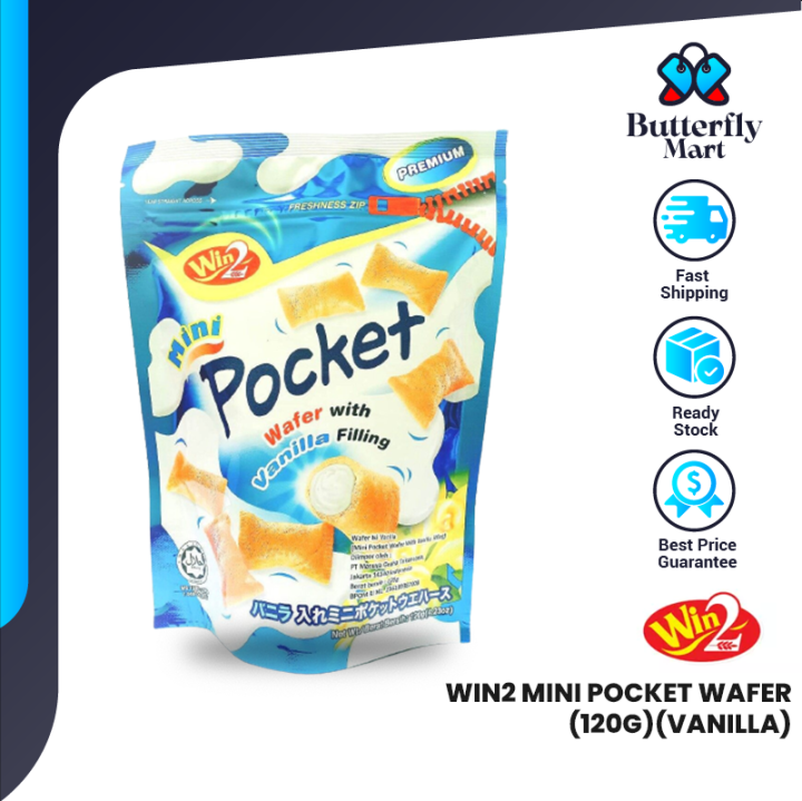 (616F) Win2 Mini Pocket wafer (120g)(Vanilla) Wafer Roll Childhood ...
