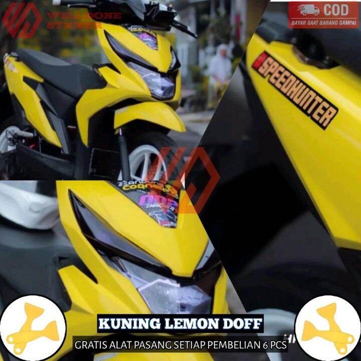 Sticker skotlet motor/mobil warna kuning lemon doff merk profik 100% ...