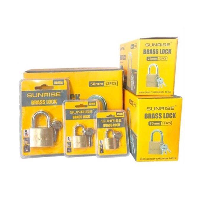 SUNRISE BRASS PADLOCK short shackle 25MM /30MM /40MM | Lazada PH