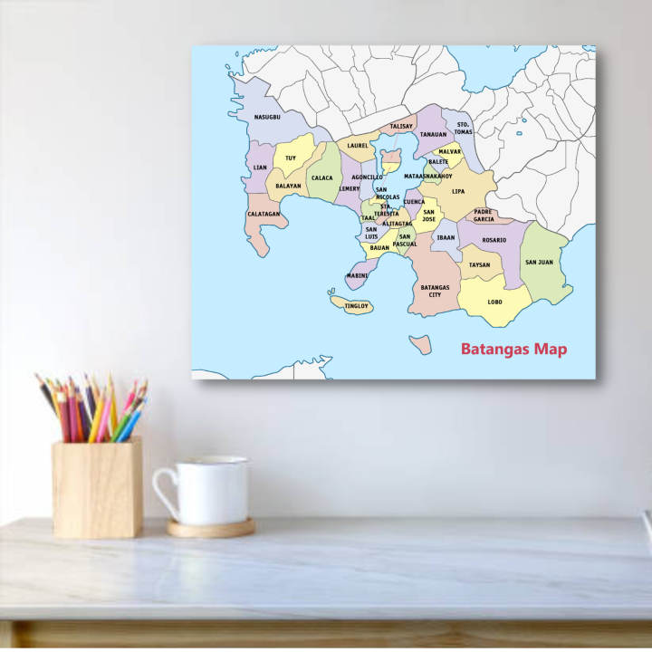 Laminated Batangas Map Charts, Map of Batangas, Batangas Map for Kids ...