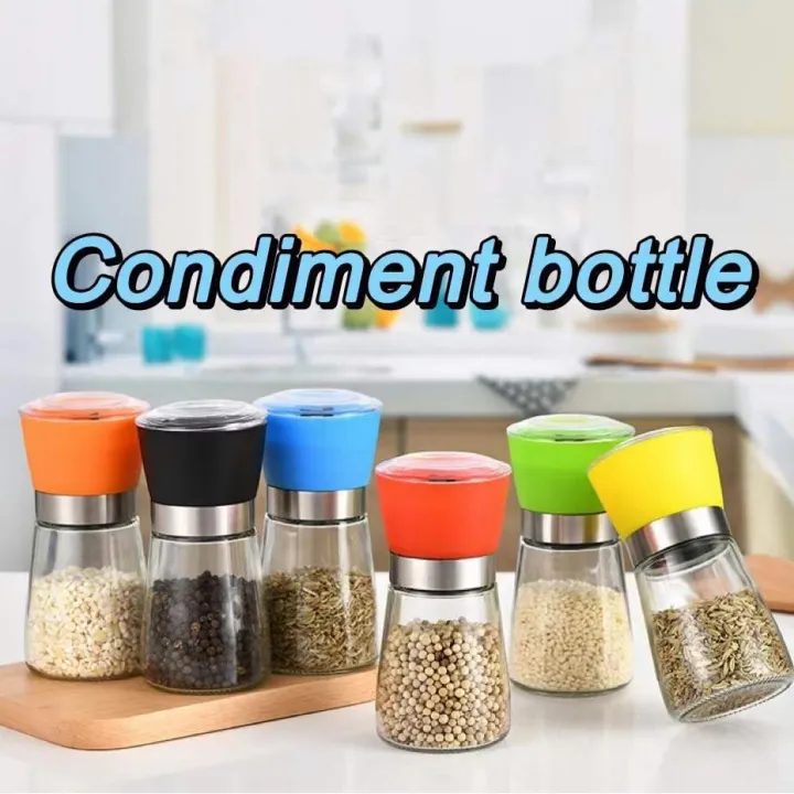 Kitchen utensils glass grinder manual pepper grinder condiment bottle ...