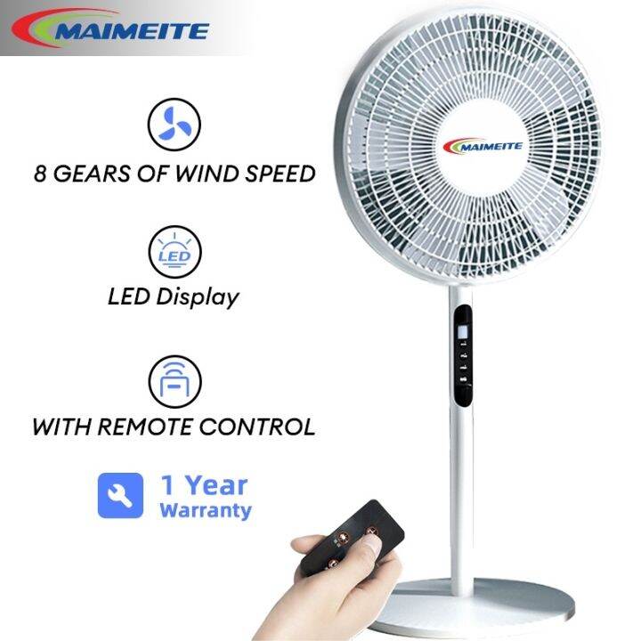 MAIMEITE Electric Fan 16 Inch Remote Control Intelligent fan 8-Speed ...