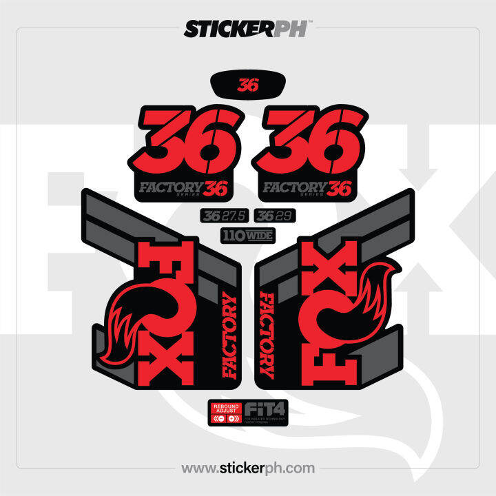 Fox 36 Factory Series Fork Decal Kit - RED or RED GRAY Custom Made ...