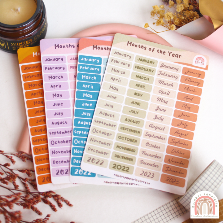 Months of the Year Sticker Sheet | Journal Sticker | Planner Sticker ...