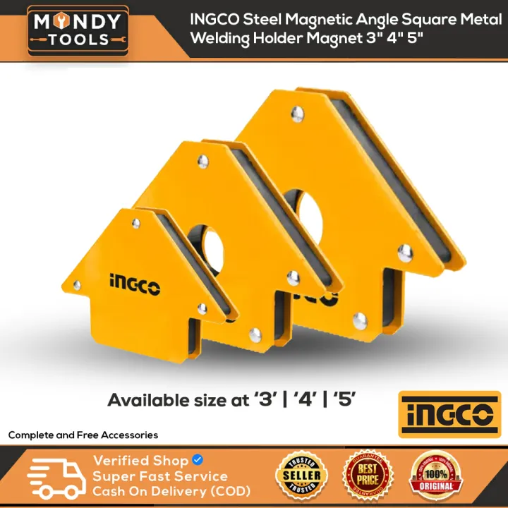 INGCO Steel Magnetic Angle Square Metal Welding Holder Magnet 3" 4" 5 ...