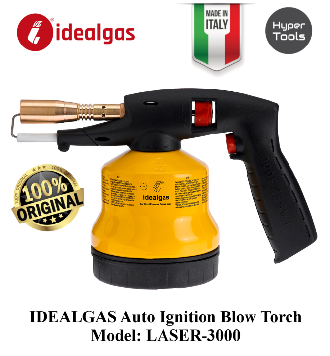 IDEALGAS (Italy) Auto Ignition Blow Torch (Model: LASER-3000) *Not Include Gas Cartridge* | Lazada