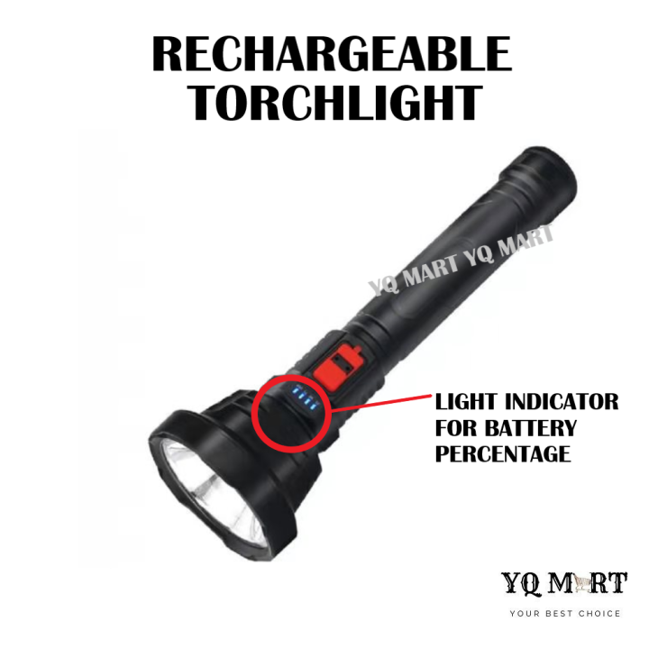 Rechargeable Torchlight Long Flashlight Emergency Light Lampu Picit ...