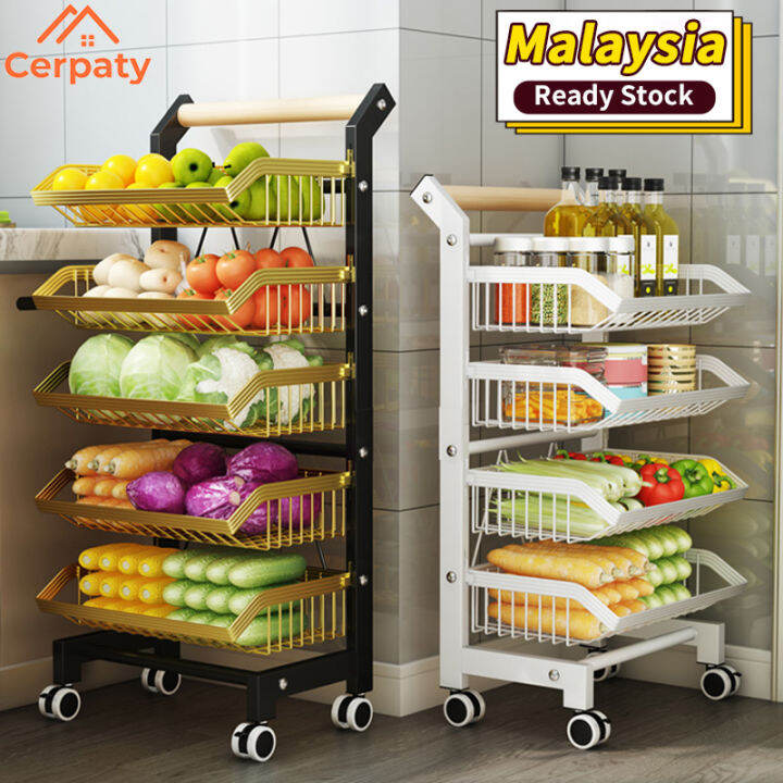 Multi-layer Cracks Rack Snap-On Cetachable With Wheels Fruit And ...