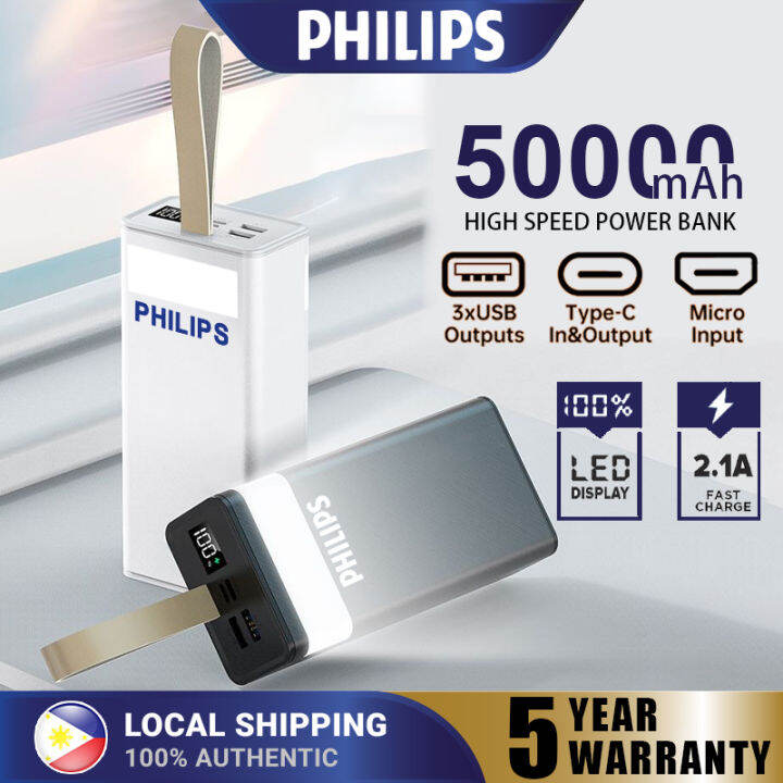 PHILIPS Power Bank 80000mAh High Capacity 22.5W Fast Charge version ...