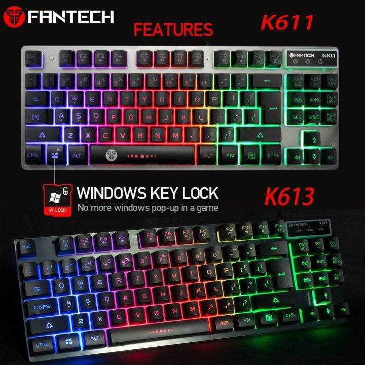 【READY STOCK】 ♟Original K511 K513 K613 Fighter Fantech RGB Backlit Full ...