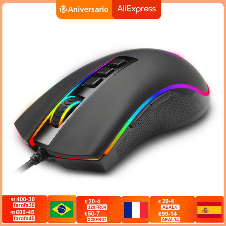 Redragon CO M711 RGB USB Wired Gaming Mouse 10000-12400 DPI 9 buttons ...
