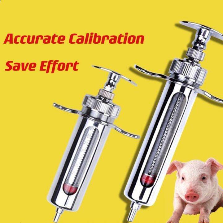 10ml 20ml Syringe Stainless Steel Veterinary Injection Tools Equipment ...