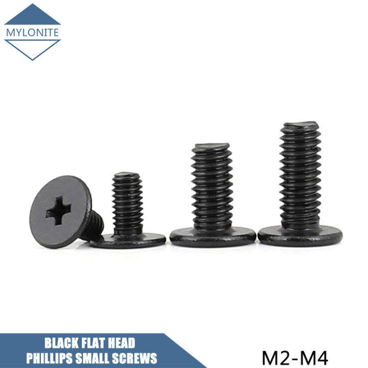 Ready Stock M2 M2.5 M3 M4 Black Zinc Flat Head Phillips Screw Small ...
