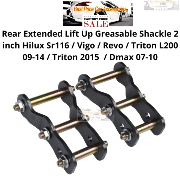 Rear Extended Lift Up Greasable Shackle 2 inch Hilux Sr116 / Vigo ...