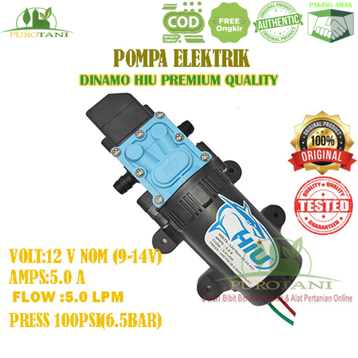 Pompa Elektrik 12Volt 5Amper 5 LPM 100PSI Hiu Asli | Lazada Indonesia