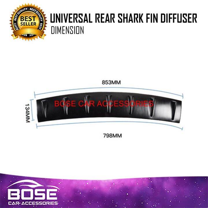 Universal Lower Rear Body Bumper Lip Diffuser / 7 Shark Fin -- Sharks ...
