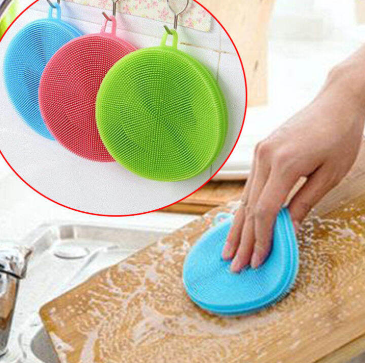 Silicone Dish Washing sponge Scrubber （random color） | Lazada PH