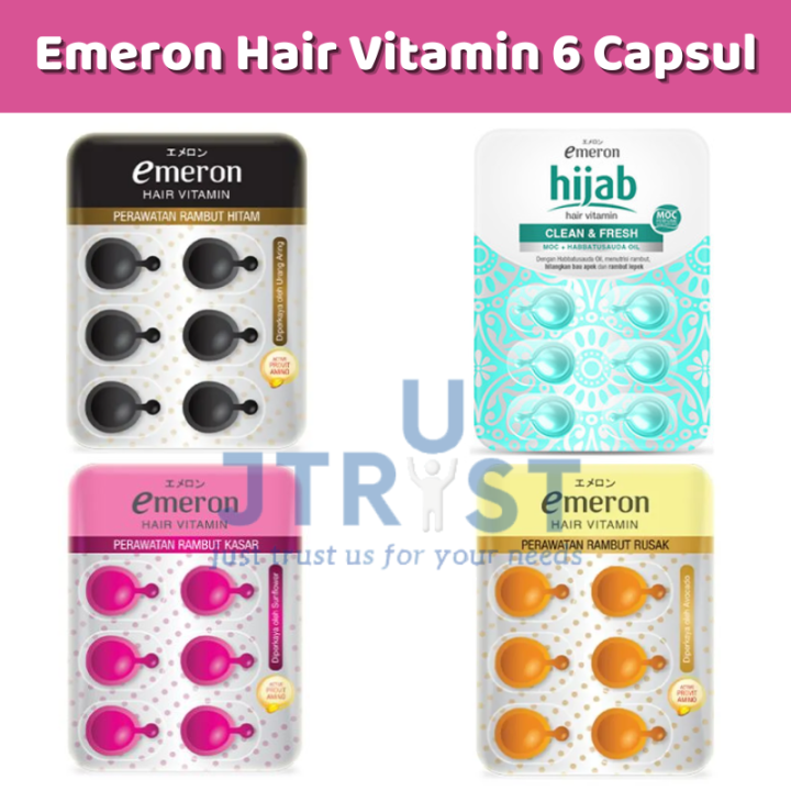 Emeron Hair Vitamin (Vitamin Rambut) Kemasan Blister Isi 6 Caps ...