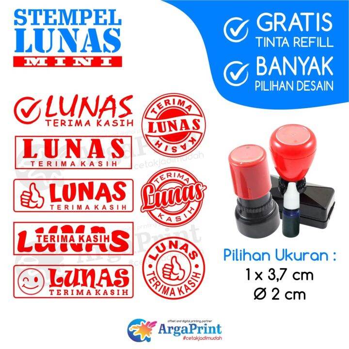 Stempel Lunas Mini Murah Otomatis Cap Stamp Toko Ukuran Kecil Tanpa ...