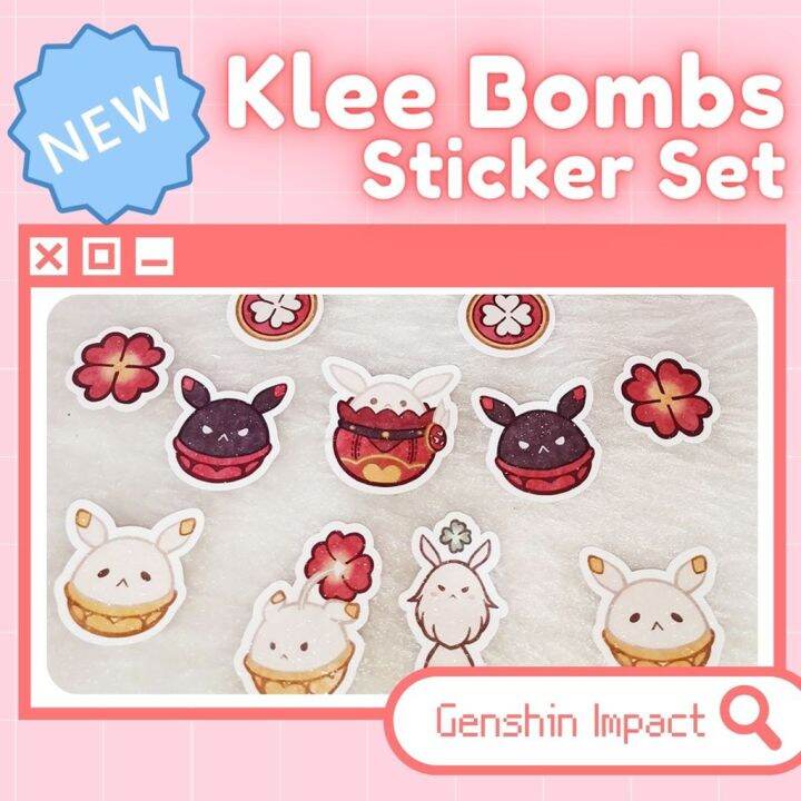 Genshin Impact Klee Bombs Glittered Sticker Set | Lazada PH